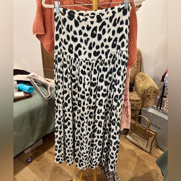 Spell True Romance White Leopard Maxi Skirt